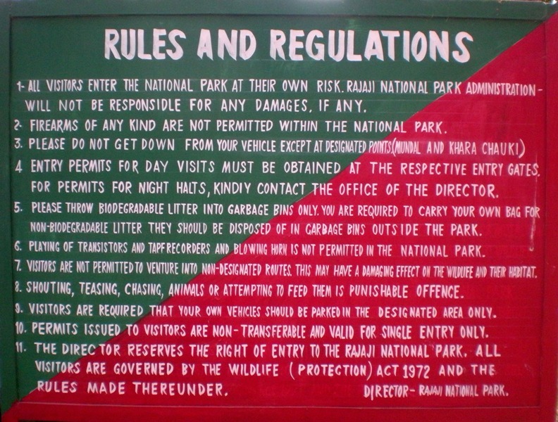 rajaji-national-park-rules